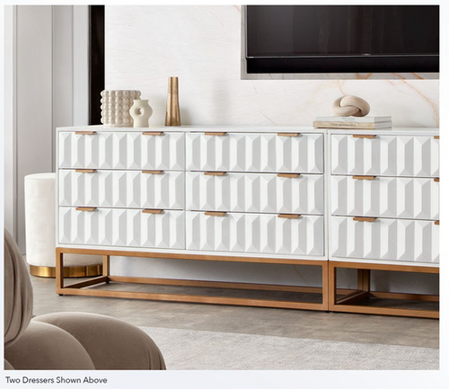 Spectrum Dresser Gold & White Dresser Diamond Sofa | EuroclassicFurniture