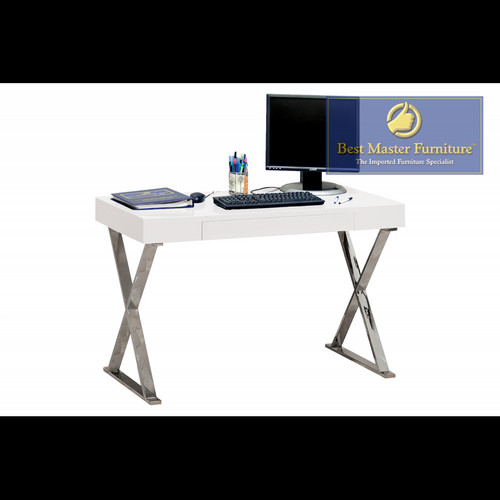 BA11 Best White/Silver Computer Desk | EuroclassicFurniture