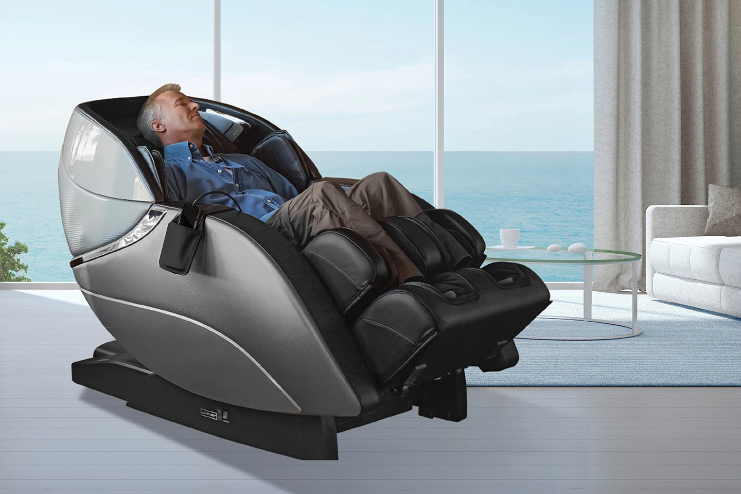 Gen Max™ 4D Massage Chair Gray/Black by Infinity | EuroclassicFurniture