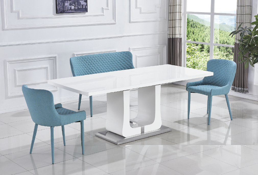 White Modern Dining Table w/ Extension RDT219 Artisan ...