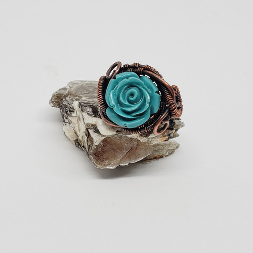 Copper Wire Rose Ring | Crystal Stitch 💎