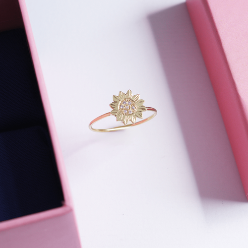 Anel Girassol com Diamantes | Kaoru Jewelry