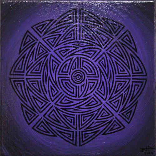 Peinture tribale abstraite | Violet tribal 2 | ArtInsolite