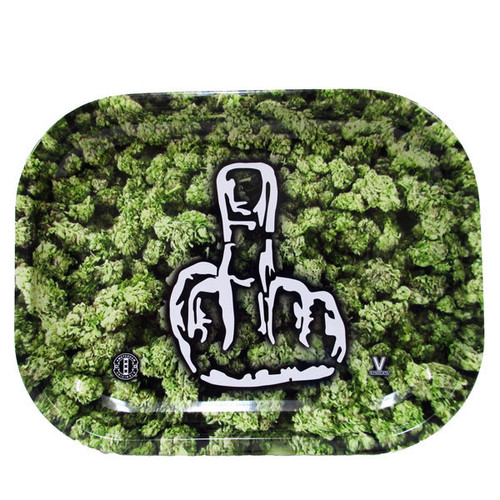 Rolling Tray Metal MIDDLE FINGER 180x140mm | Bongzilla