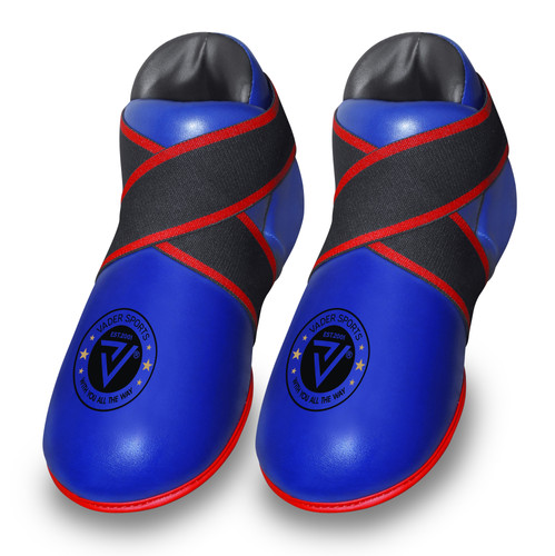 Adults Kick Boxing Boots Semi Contact / Full Contact Foot Pads Blue ...