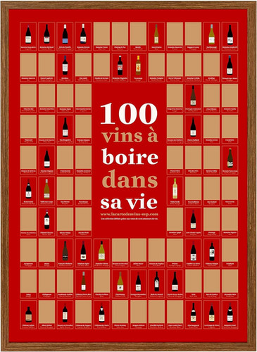 100 wines to drink in your lifetime scratch poster | Maison Chérie