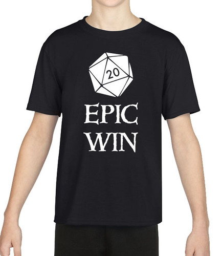 Epic Win D20 D&D Crit Kids T-shirt | Konton Ink