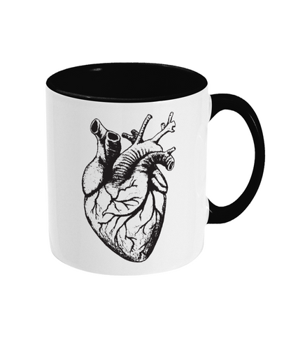 Big Heart - Anatomical Heart - Konton Ink Biro Art - Ceramic Tea/Coffee ...