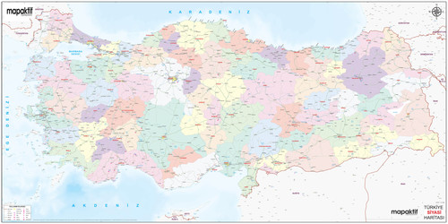 Türkiye Siyasi Haritası | Mapaktif Coğrafi Bilgi Sistemleri