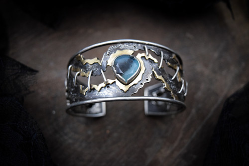 Just the Tear of Us / Peruvian Opal, Silver, & Brass Cuff Bracelet ...