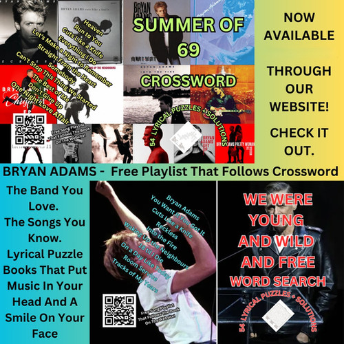 BRYAN ADAMS PUZZLE BOOK BUNDLE | Favorite Band Books
