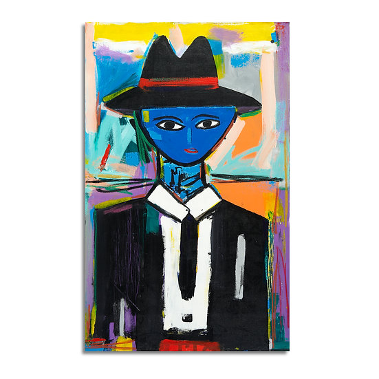 "Blue Head Man" by Rascal | Devon Fine Art LLC