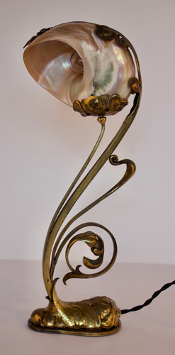 Fine Art Nouveau bronze nautilus shell table lamp | The Two Arthurs