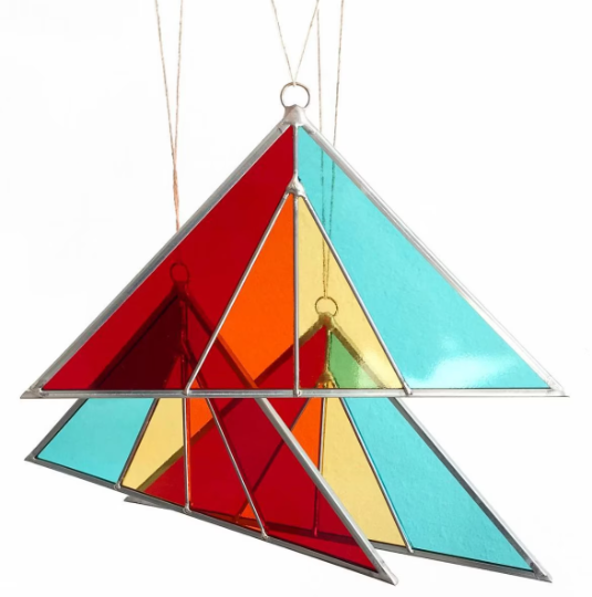 Triangle Stained Glass Suncatcher - Modern | east-river-trading