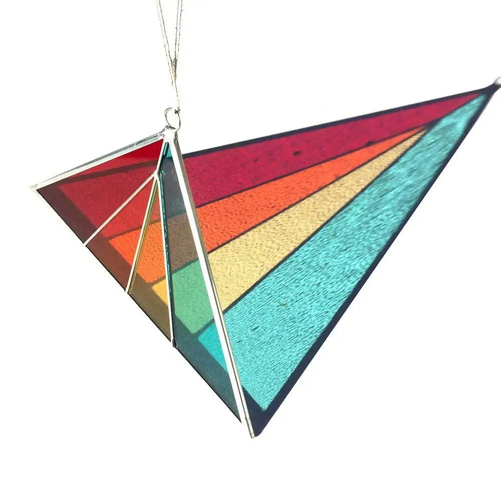 Triangle Stained Glass Suncatcher - Modern | east-river-trading