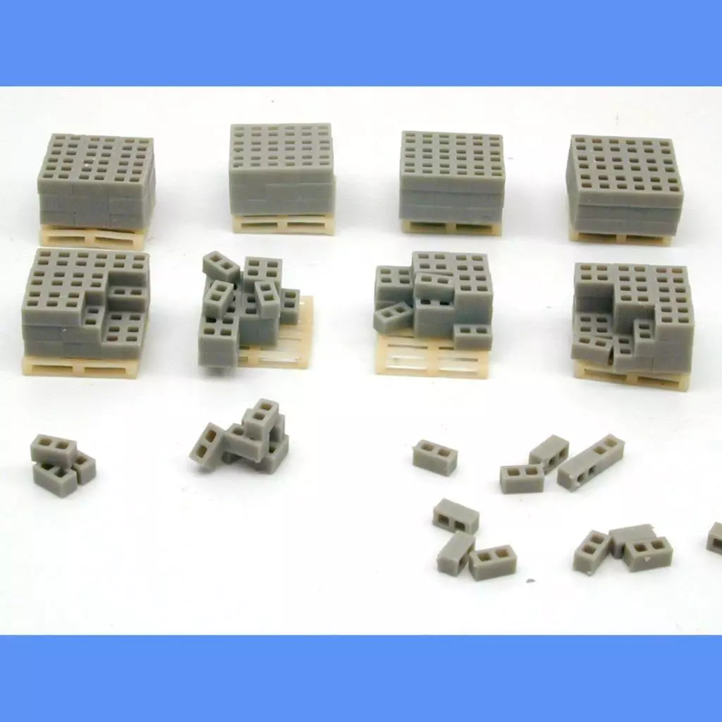 CINDER BLOCKS ON PALLETS AND STACKED RESIN 1/87 HO Scale | That Train Place