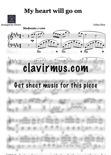 Celine Dion - My Heart Will Go On (Titanic theme) - Sheet Music for ...