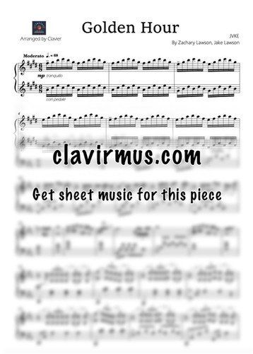 JVKE – golden hour - Sheet Music for piano PDFr