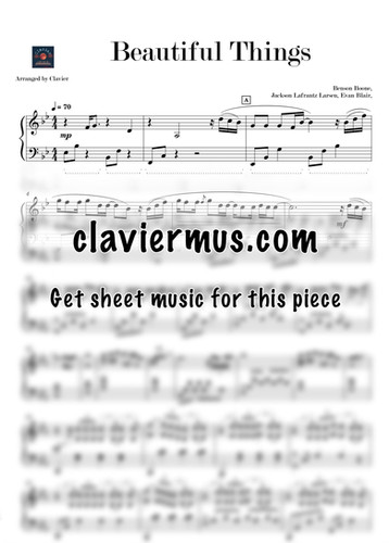 Benson Boone - Beautiful Things - Sheet Music for piano PDF