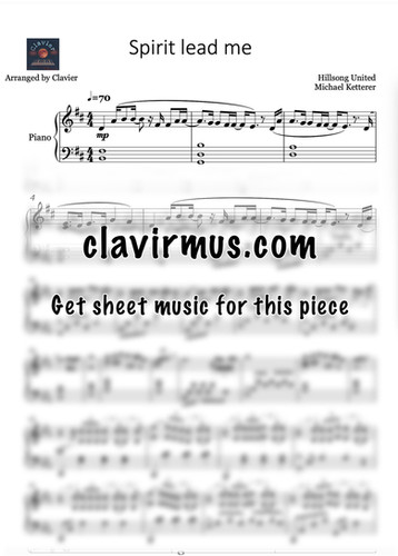 Spirit Lead Me - Hillsong United - Sheet Music for piano PDF