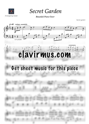 Song from Secret Garden - Sheet Music for piano PDF