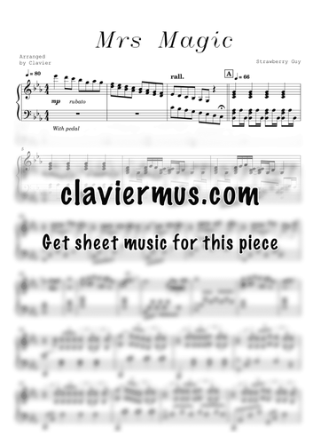Mrs Magic - Strawberry Guy| Sheet Music for piano PDF