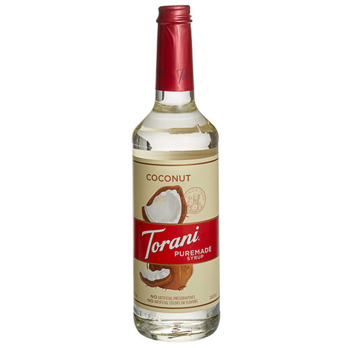 Torani Puremade Coconut Flavoring Syrup 750 mL Glass Bottle | Awlsite