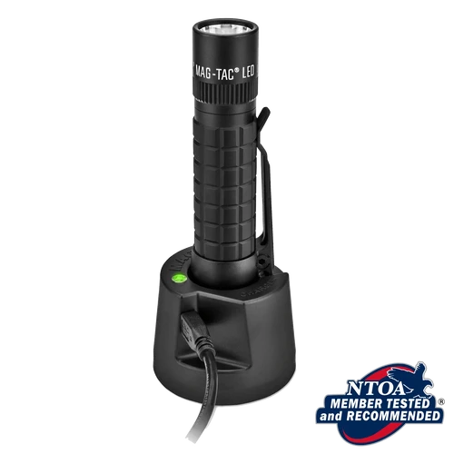 Maglite Mag-Tac LED Rechargeable Flashlight - Plain-Bezel, Matte Black ...