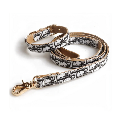 Black Dior Doge - Collar & Leash Set | Chewy Vuitton Shop