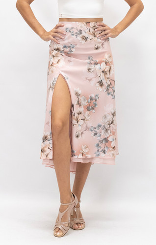 Aria - Flowy & Satin Klosh Satin Tango Skirt | Chique Dancewear