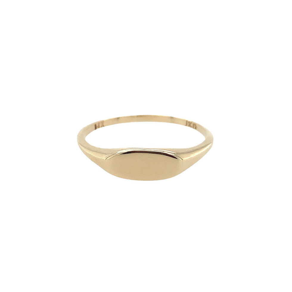 yellow gold slim oval signet ring | Maxs Jewelry