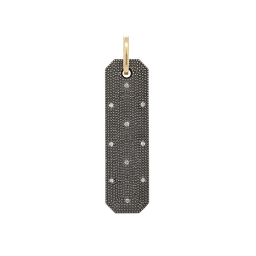 blackened silver and diamond 'casper' bar pendant | Maxs Jewelry