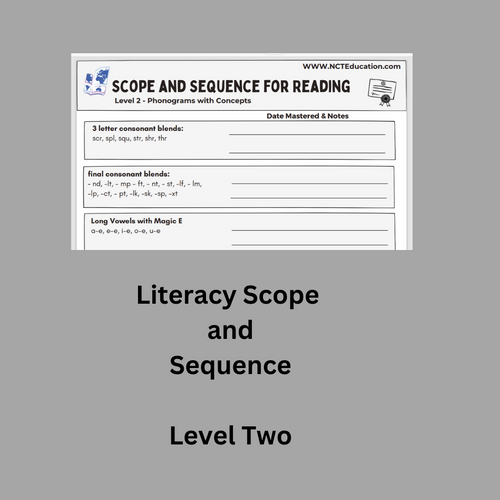 Literacy Scope & Sequence Level 2 | NCT Educational Svc