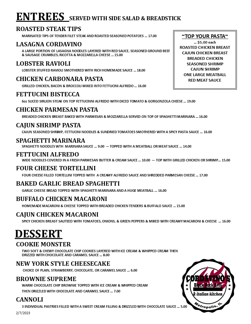 Reg Menu | cordavinos