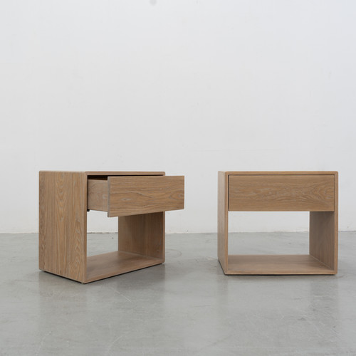 Nord White Oak Bedside Table by Adams Furniture | Solid Oak Wood ...