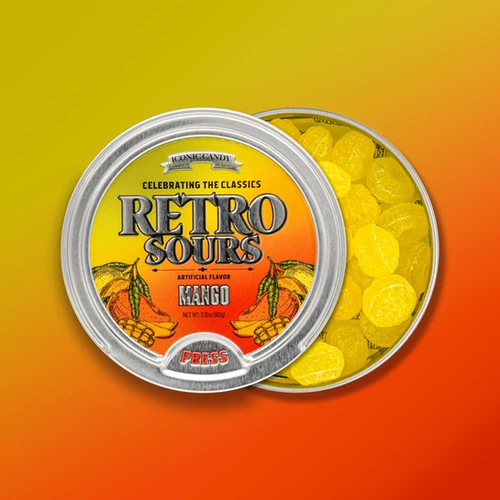 Retro Sours Candy Tin - Mango | EVN