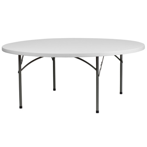 60'' Round White Plastic Folding Table ( 8 People ) | bnmchair