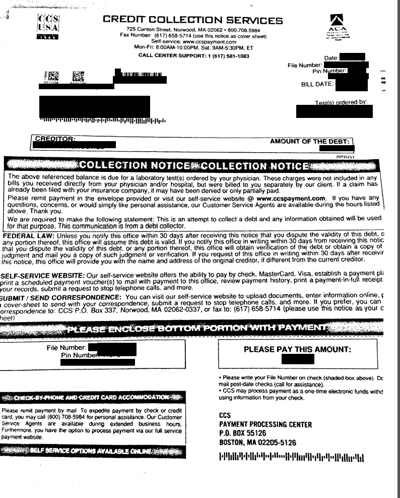 In Collections with Credit Collection Services?