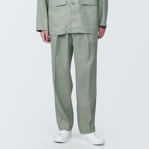 Mens Hemp Blended Straight Pants | MUJI Philippines
