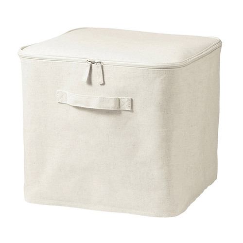 Polyester Linen Soft Box with Lid | MUJI Philippines