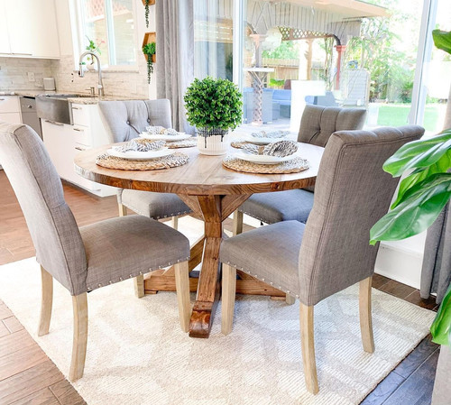 Stella Round Dining table - Solid Wood -Farmhouse - Handcrafted | CR ...