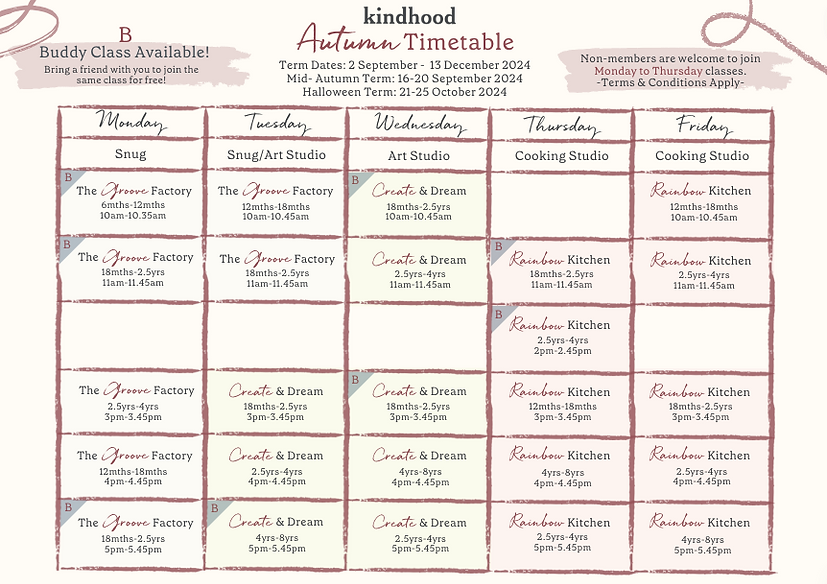 Timetables | Kindhood
