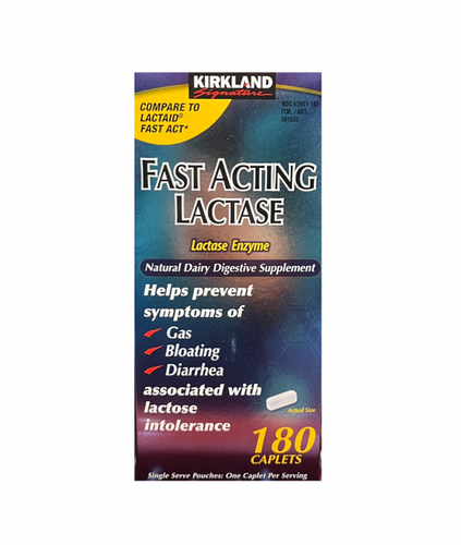 Kirkland Signature Lactase Caplets, 180 count | Slopeside