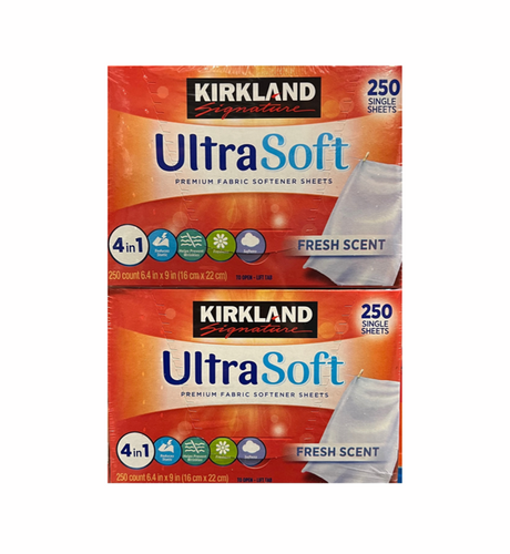Kirkland Signature Ultra Soft Fabric Softener Sheets, 2 x 250 count ...