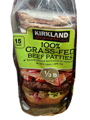 Kirkland Signature 100% Grass Fed Beef Patties, 15 x .33 lbs | Slopeside