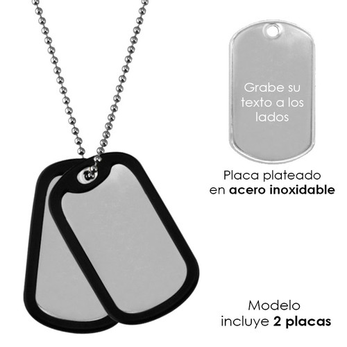 2 Placas militares plateadas en acero inoxidable | Trofeos Castro