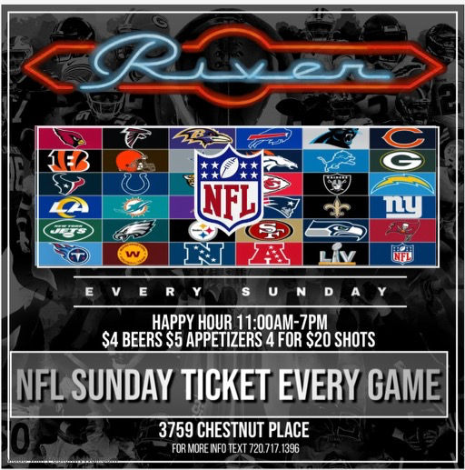 NFL Football Watch Party! Happy Hour All Day! | River Bar