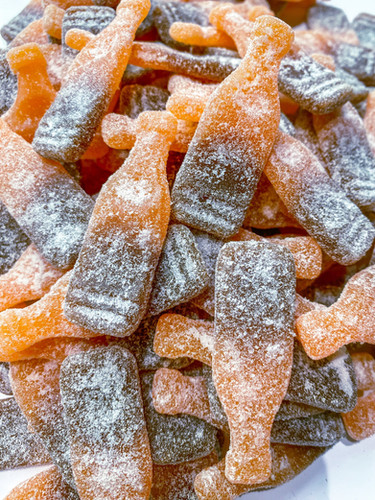 Sour Orange Cola Soda Bottles | Crave Box & Board