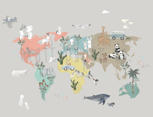 Craft Paper Co. Dünya Haritası Sticker Seti | Craft Paper Co.