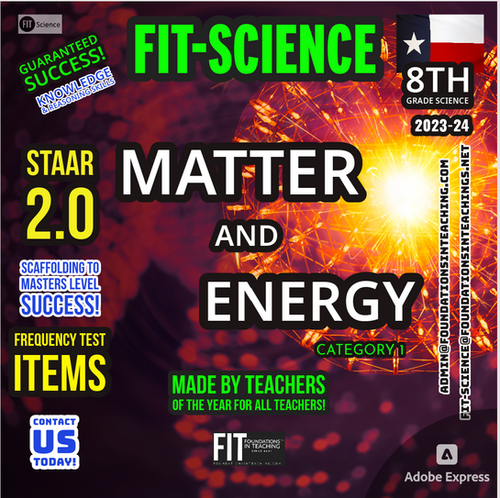8th Grade Science ALL TEKS Cat 1 Matter & Energy Frequency Tested Items ...